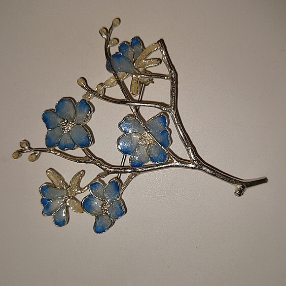 Jewelry | Mma 925 Brooch Flowers Plique A Jour Style Floral Pin ...